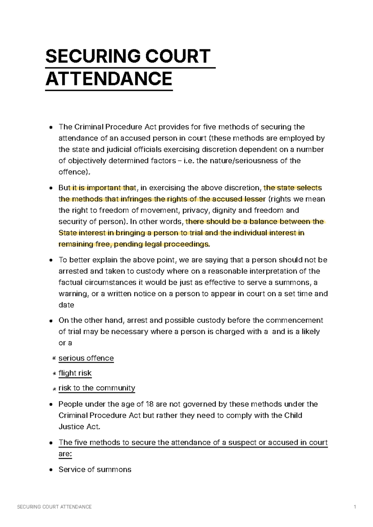 SEC 101: Securing Court Attendance - Methods & Legal Considerations ...