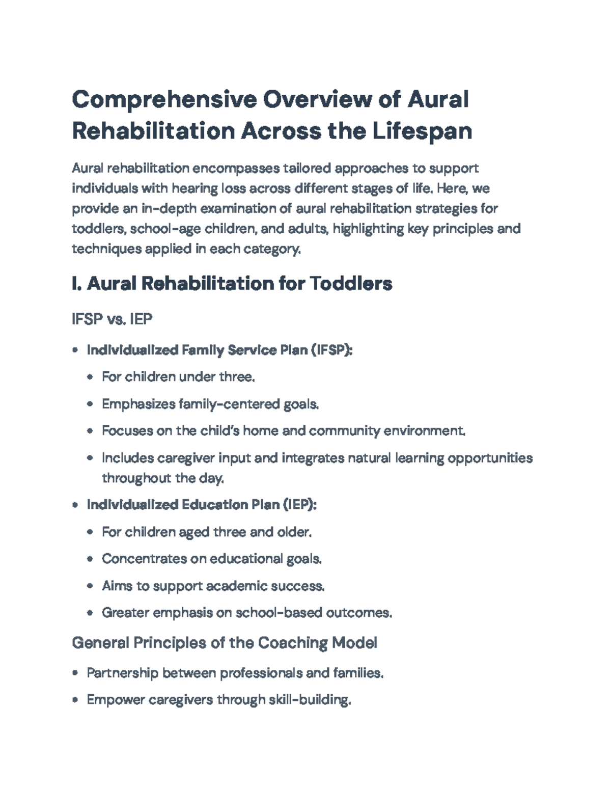 Aural Rehabilitation Strategies Across Lifespan: Insights & Techniques ...