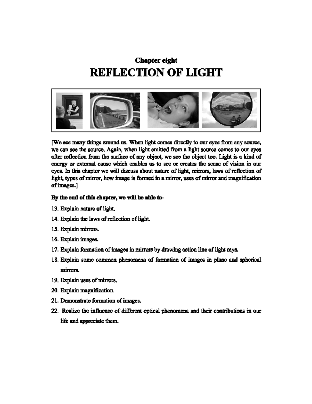 Chapter 8: Reflection of Light - Physics 127 Insights and Applications ...