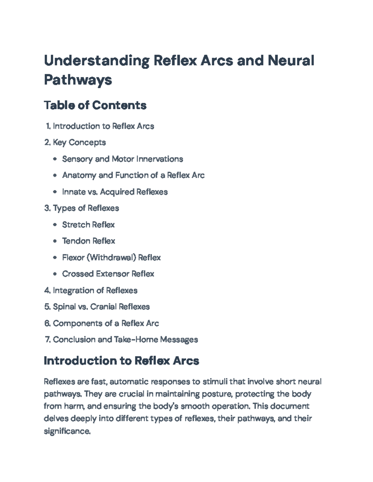 Understanding Reflex Arcs and Neural Pathways: A Comprehensive Overview ...