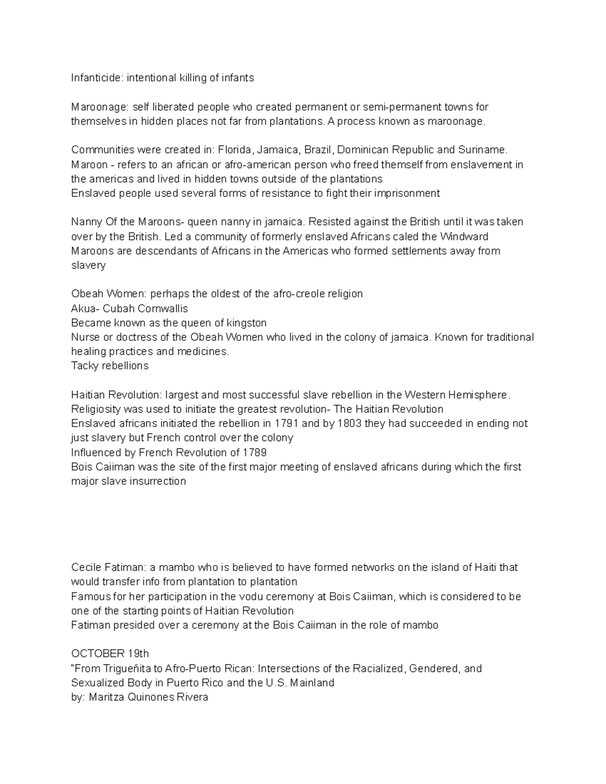 Political science 371 notes - Infanticide: intentional killing of ...