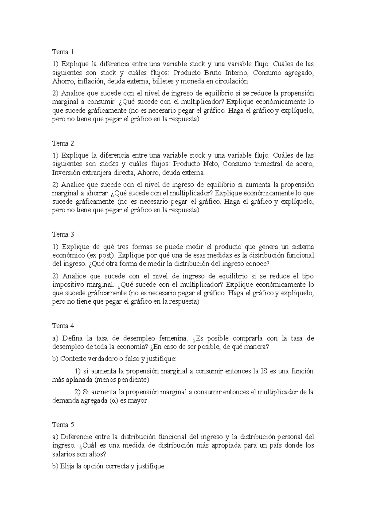 Teoría de Variables Económicas: Flujos y Stocks - TP Macro 2023 - Studocu