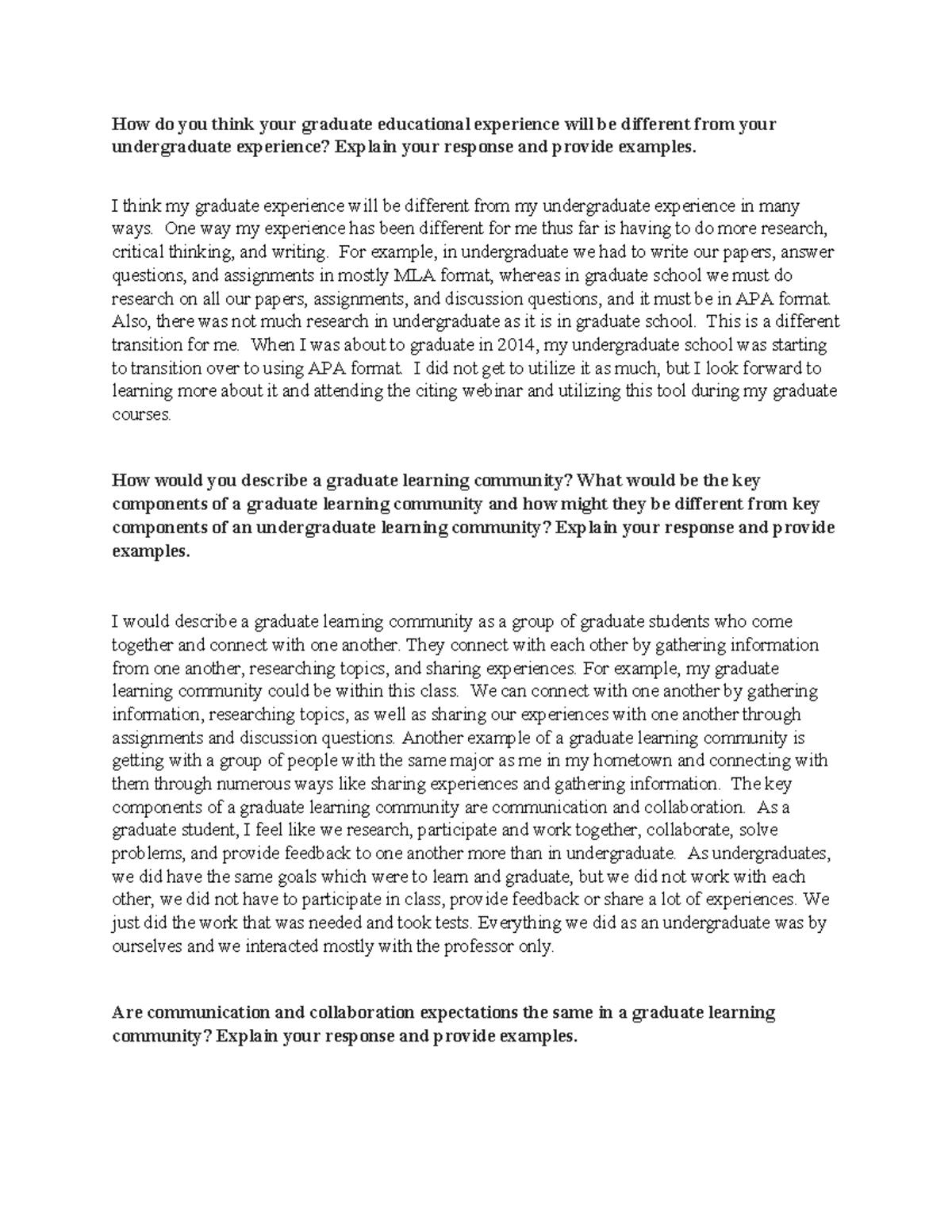 Graduate Student Experience vs. Undergraduate: Key Differences and ...