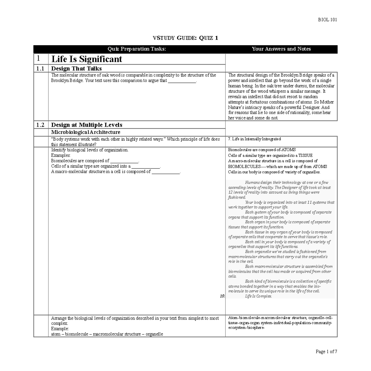 Study Guide Quiz 1 - VSTUDY GUIDE: QUIZ 1 Quiz Preparation Tasks: Your ...