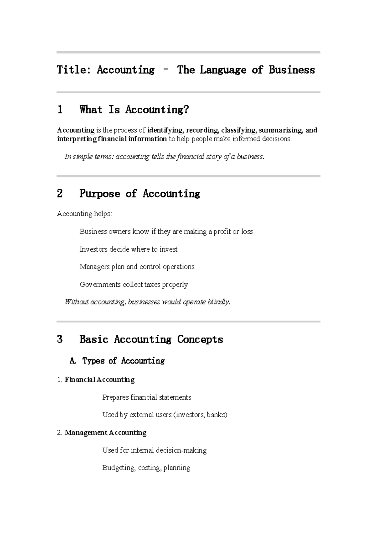 Accounting 101: Understanding the Basics of Financial Reporting - Studocu