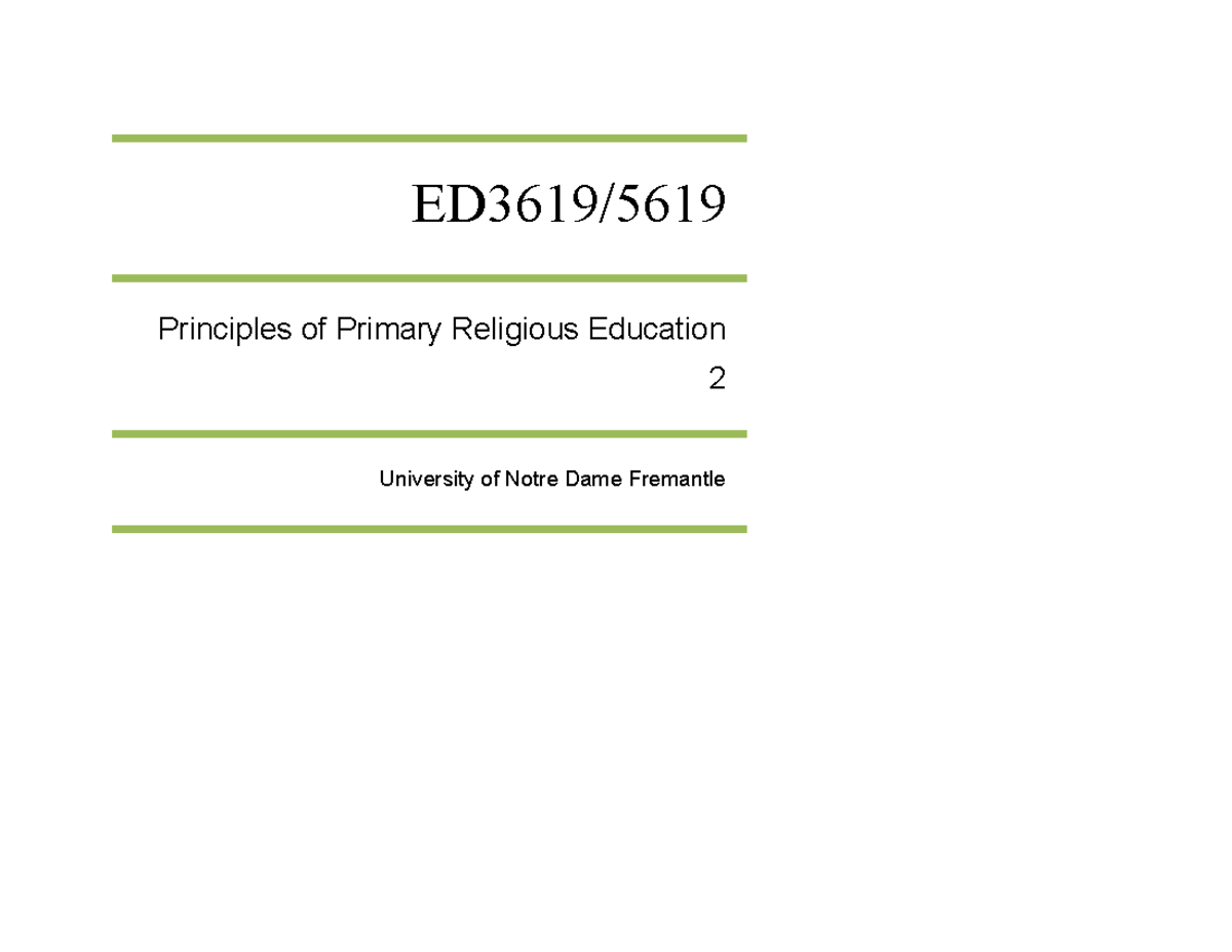 Principles of Primary Religious Education 2 (Final Exam) Revision Notes ...