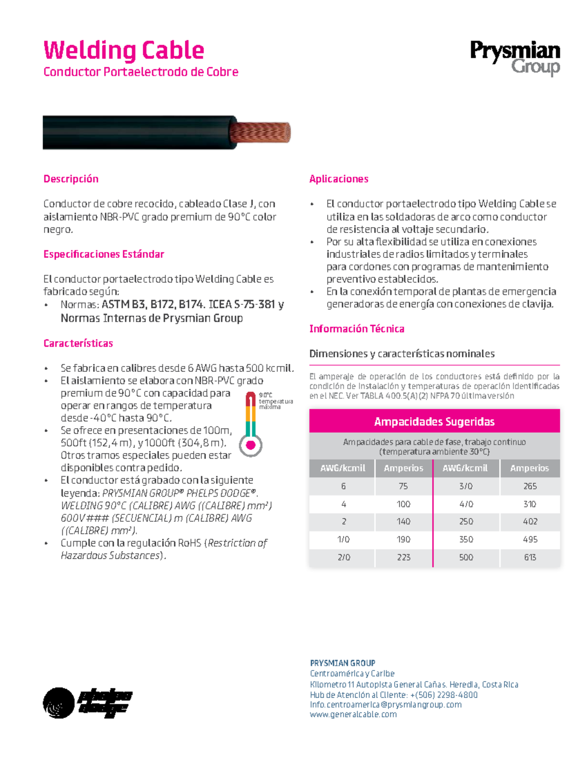 PG FT AWG Welding Cable - Descripción y Aplicaciones - Studocu
