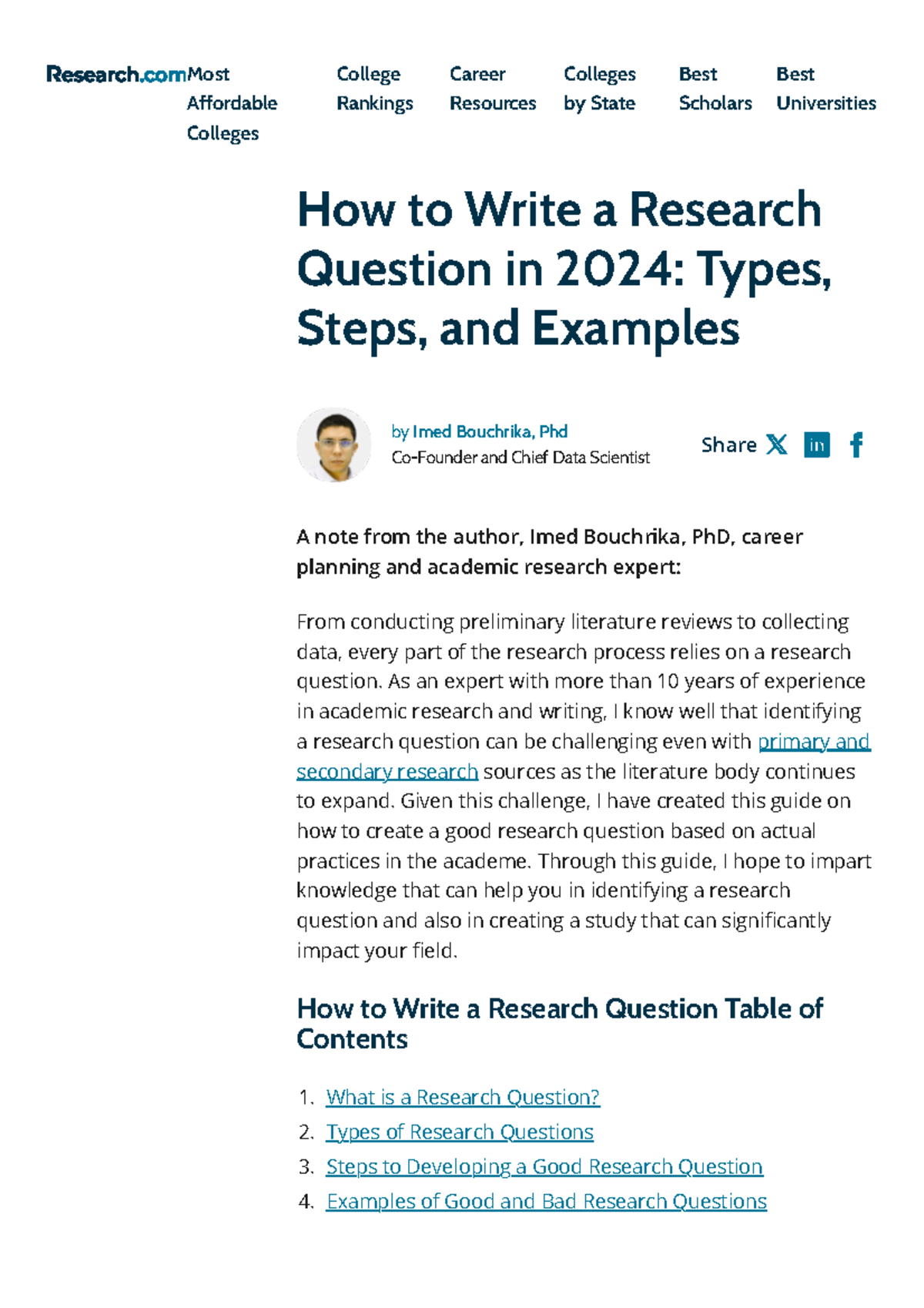 How to Formulate a Research Question: Types, Steps & Examples - Studocu
