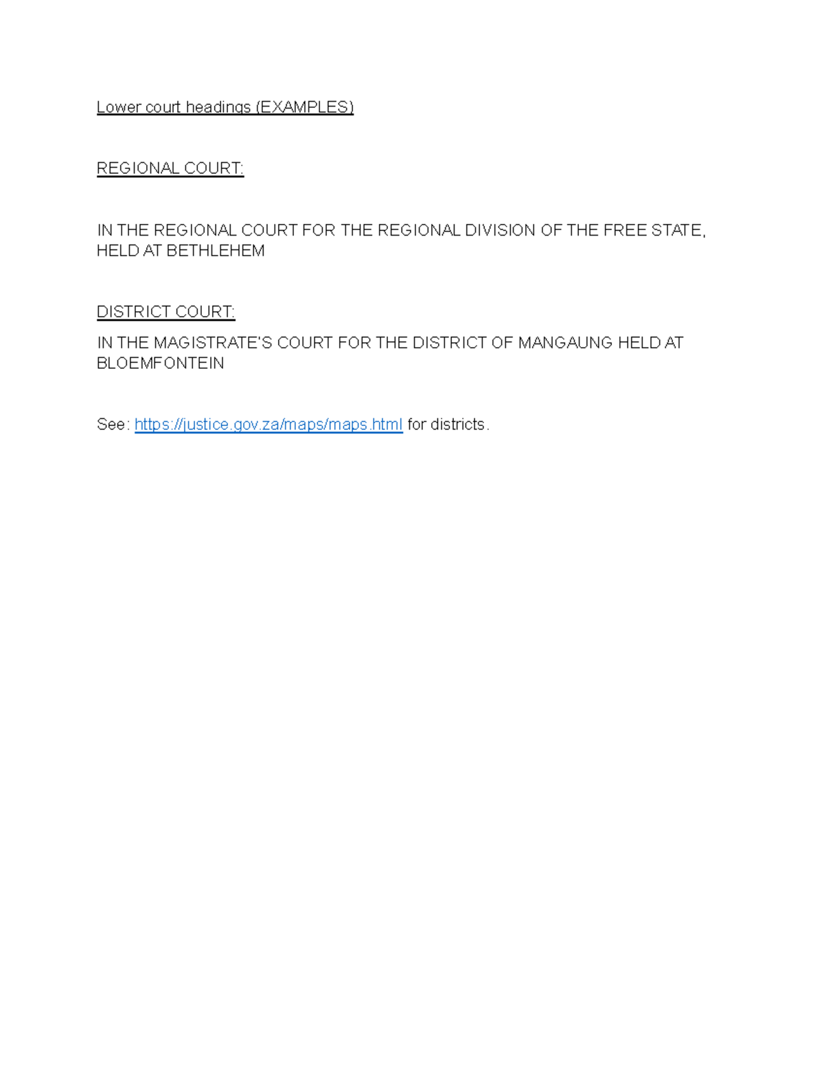 Court Headings Example - MC/PC/VTC 12 IURI 221 - Lower court headings ...