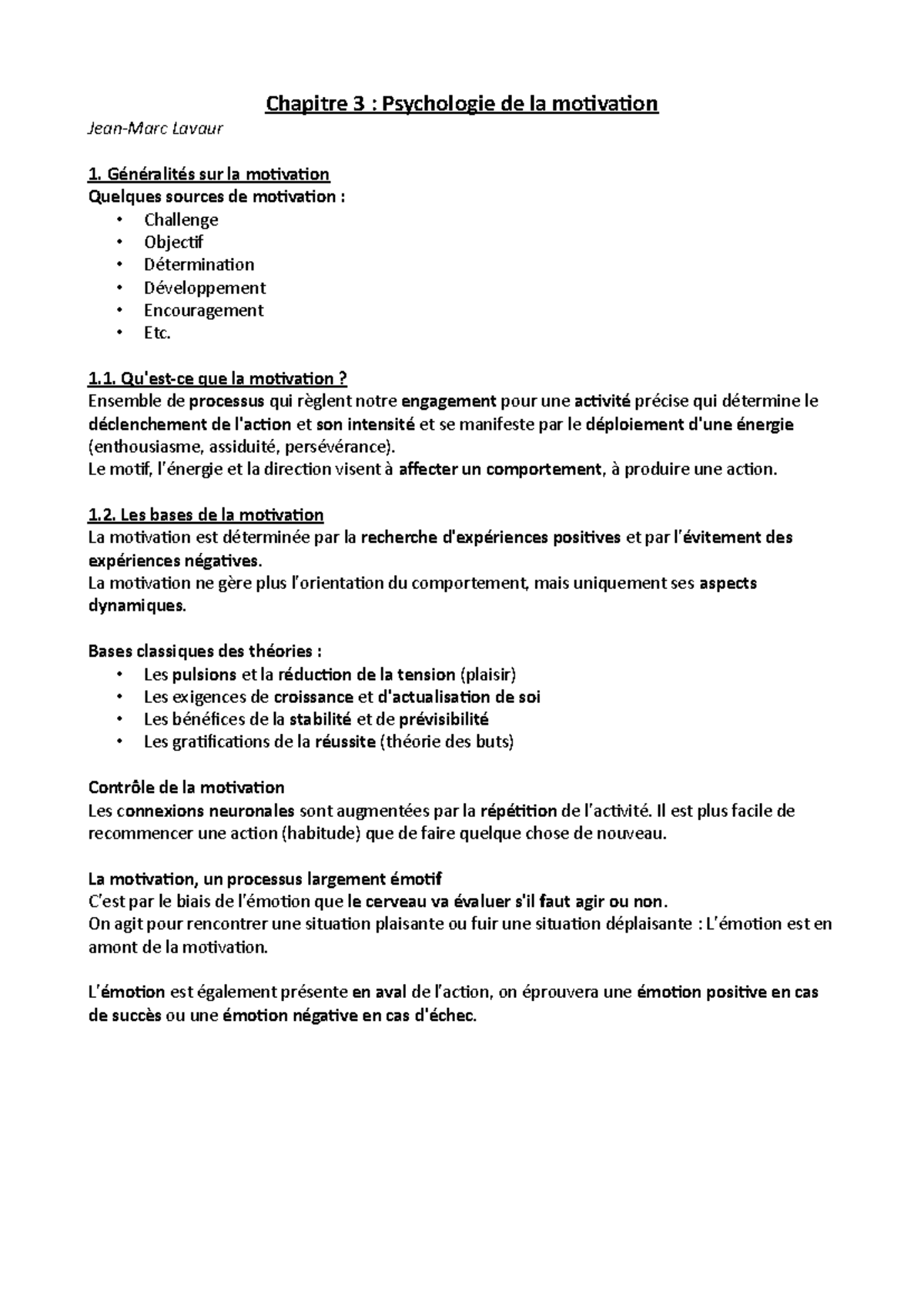 Spécialité Dynamiques Cognitives et Socio-cognitives - Chapitre 3 ...