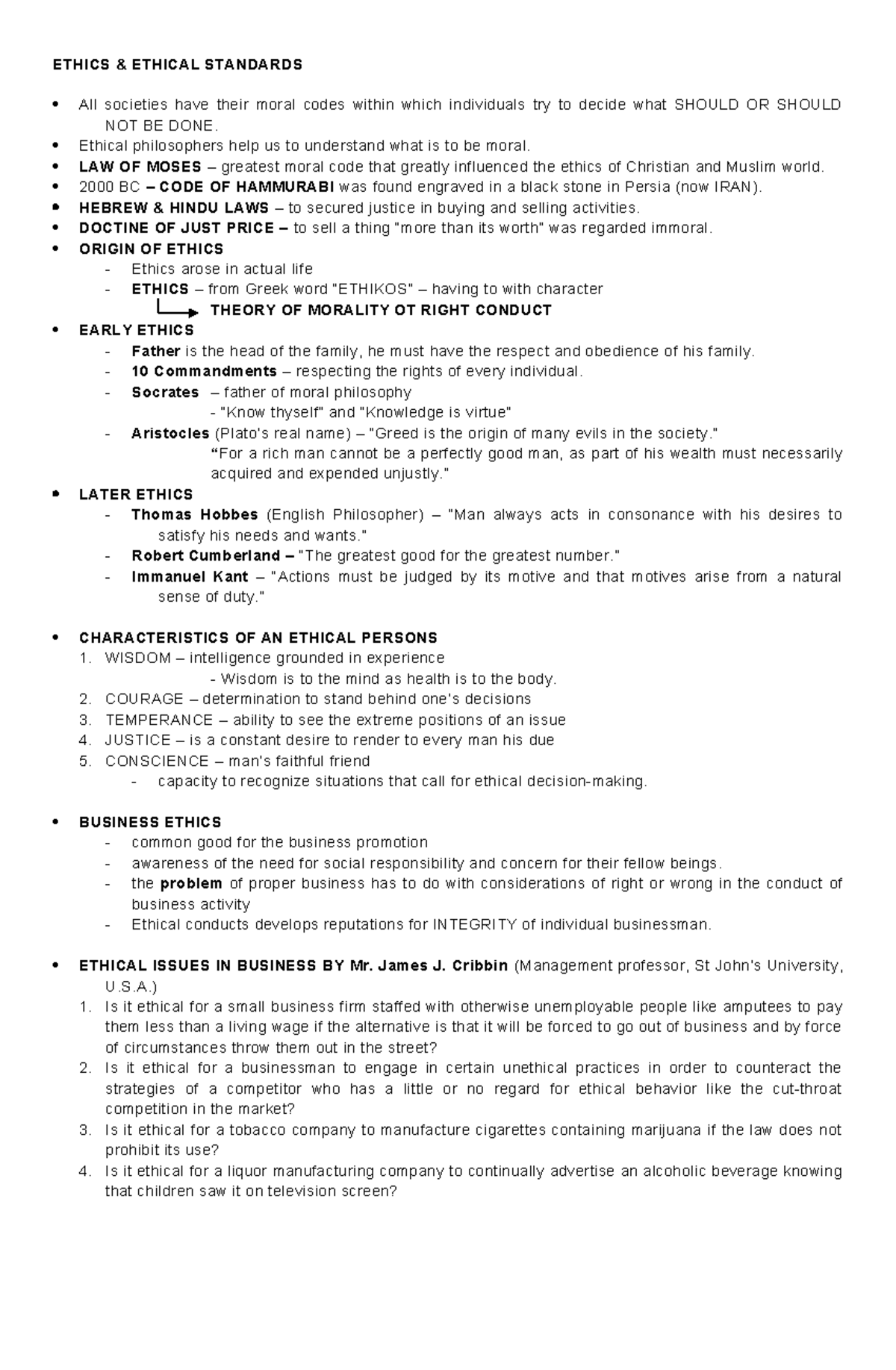 BUSINESS ETHICS: Understanding Moral Standards and Practices - Studocu