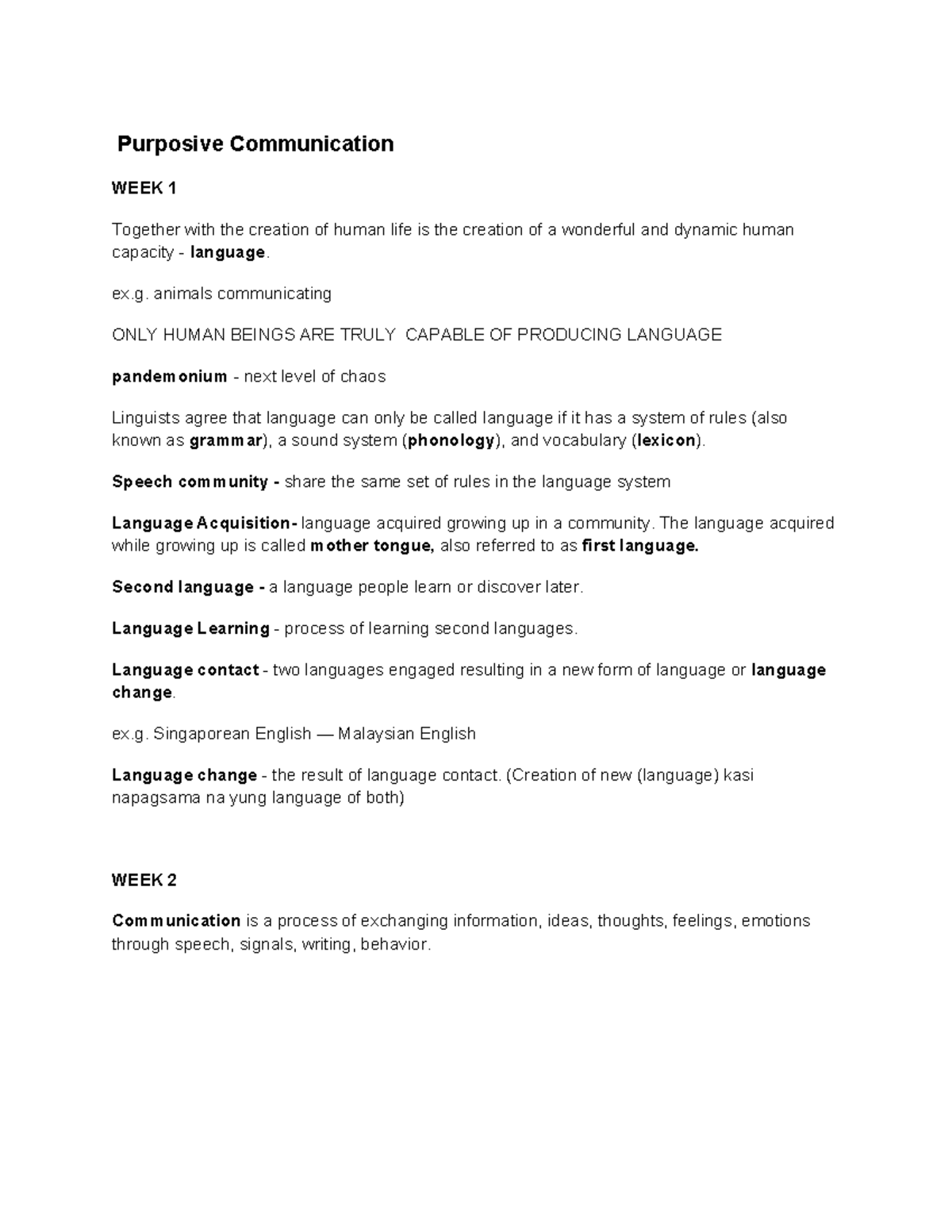 Purposive Communication: Key Concepts and Principles Explained - Studocu