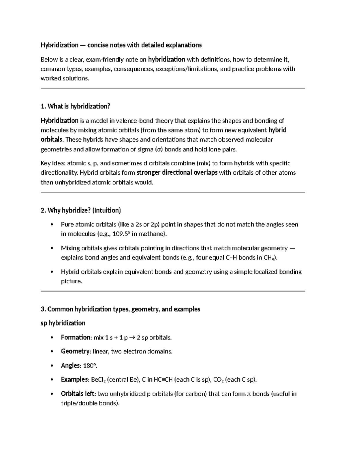 Hybridization and Thermochemistry: Detailed Study Notes - Studocu