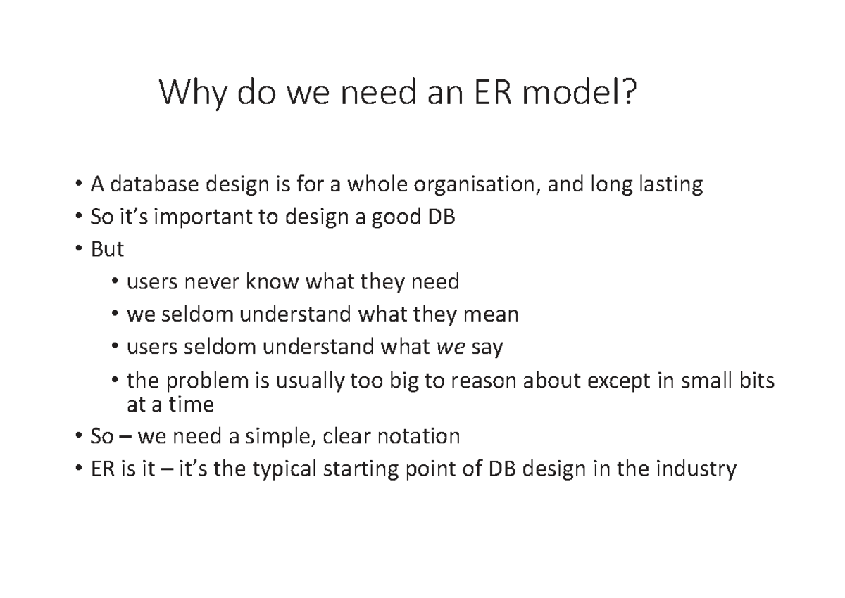 Entity Relationship Diagrams (ERD) Overview and Importance in DB Design - Studocu