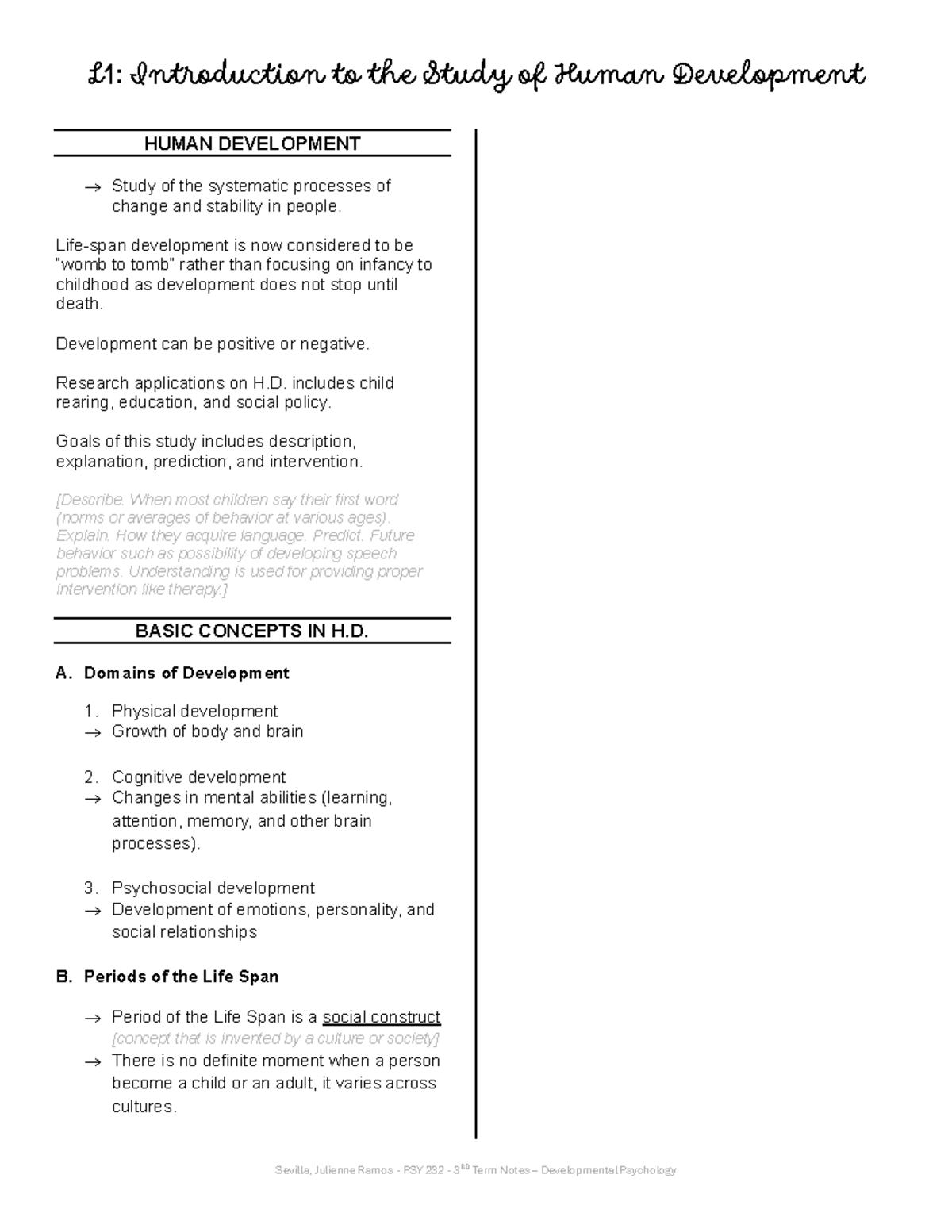 Introduction to Human Development: Concepts & Influences in Psych 101 ...