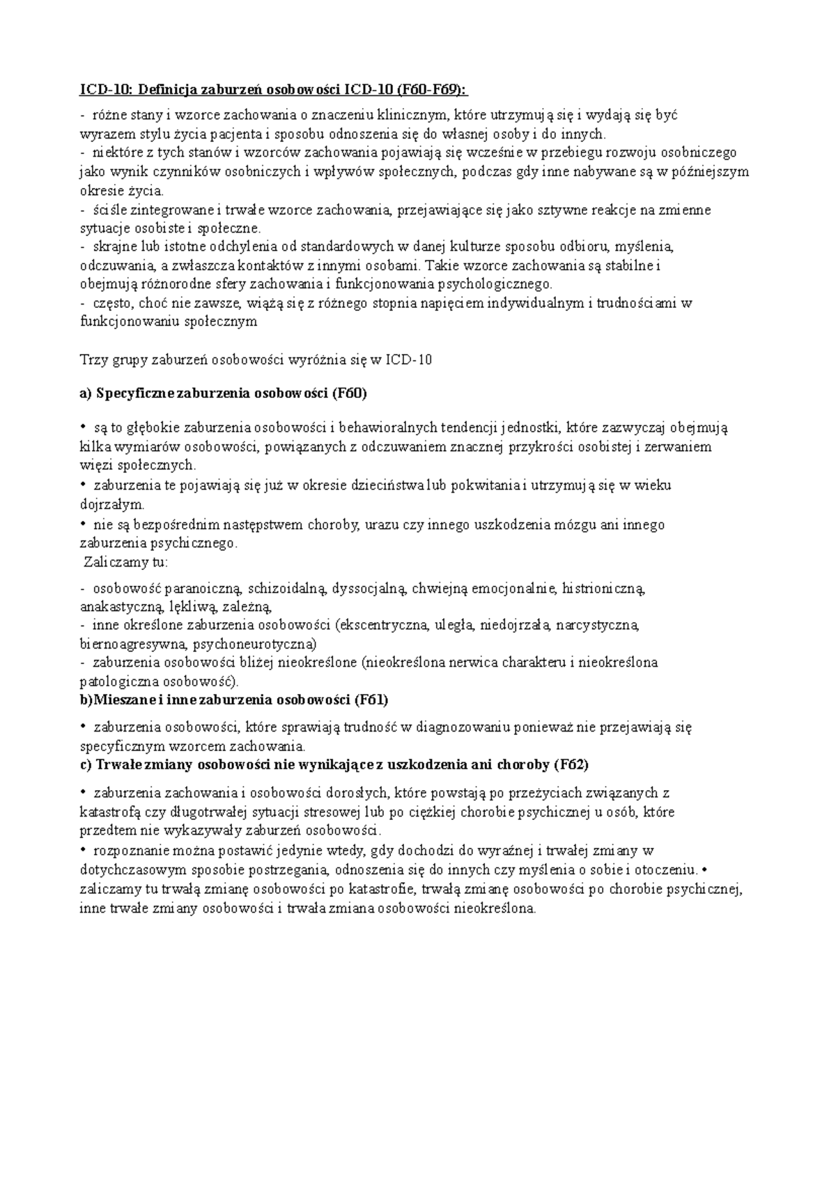 ICD-10 F60-F69: Zrozumienie zaburzeń osobowości i ich klasyfikacja ...