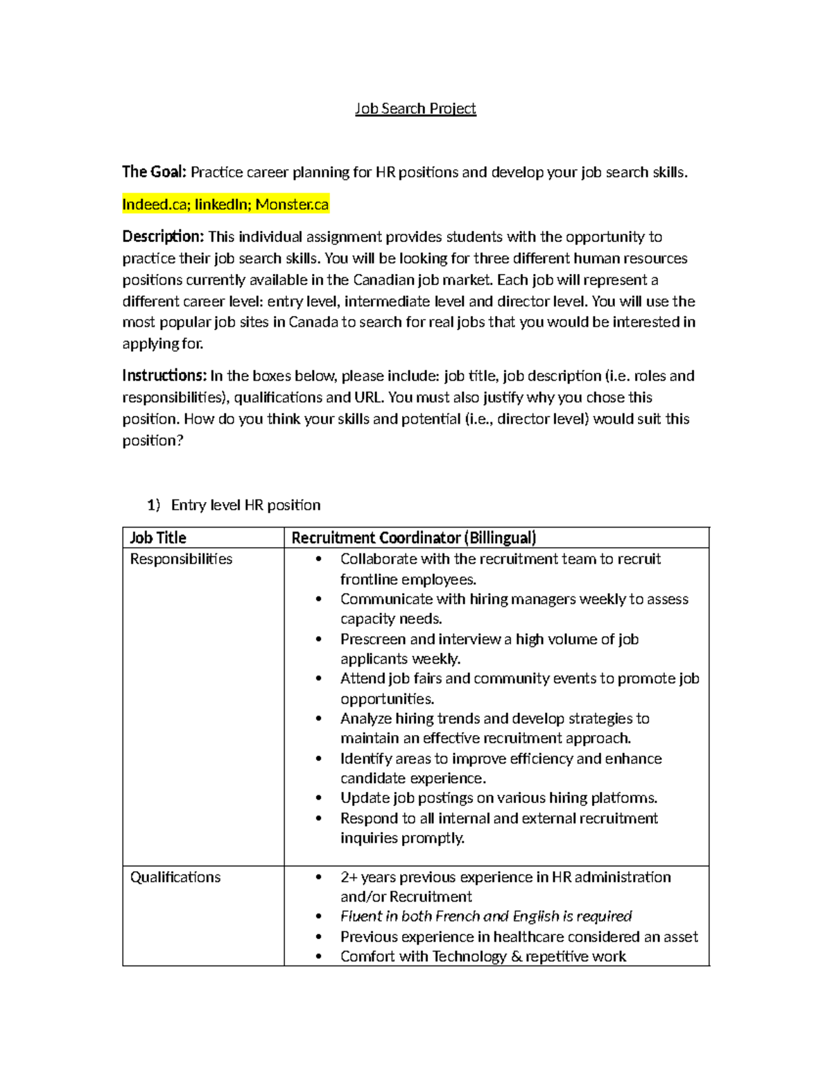 Job Search Project for HR Positions: Skills Development & Opportunities ...