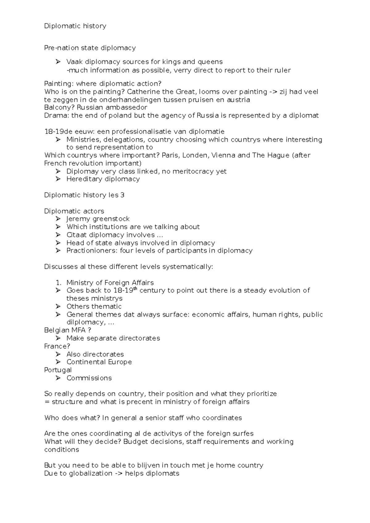 Diplomatic History Notes: Key Concepts and Developments - Studocu