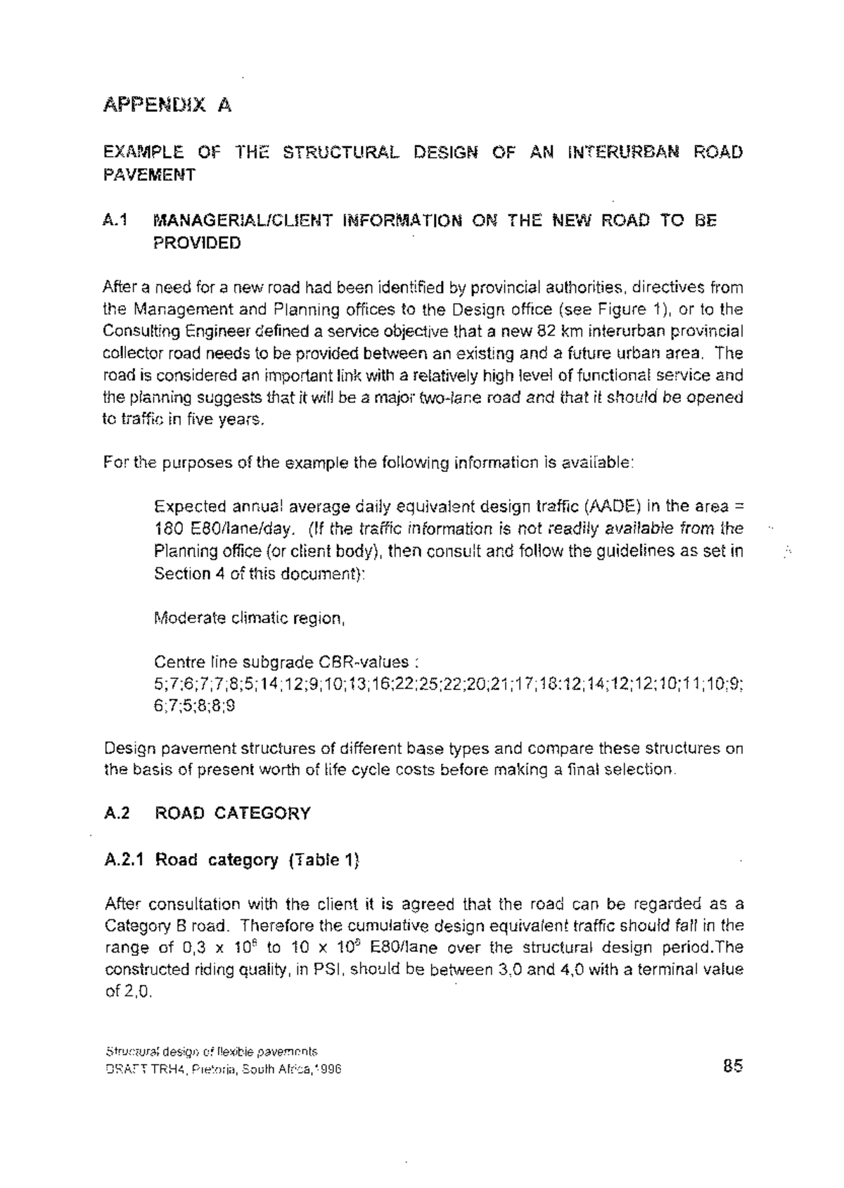 TRH4 A - Structural Design of Flexible Pavements: Key Insights - Studocu