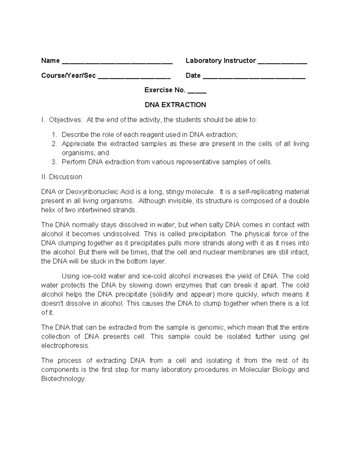 Finals Genetics Lab Activity 3: DNA Extraction Procedure and Analysis ...