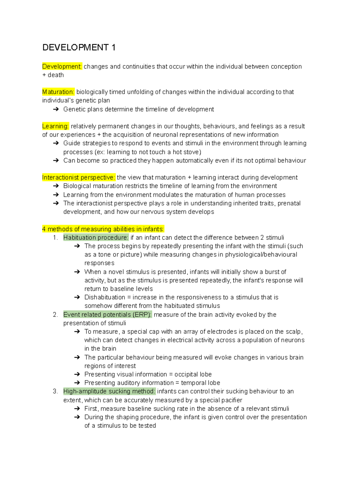 PSYCH 1XX3 Development, Evolution, and Neuroscience Overview - Studocu