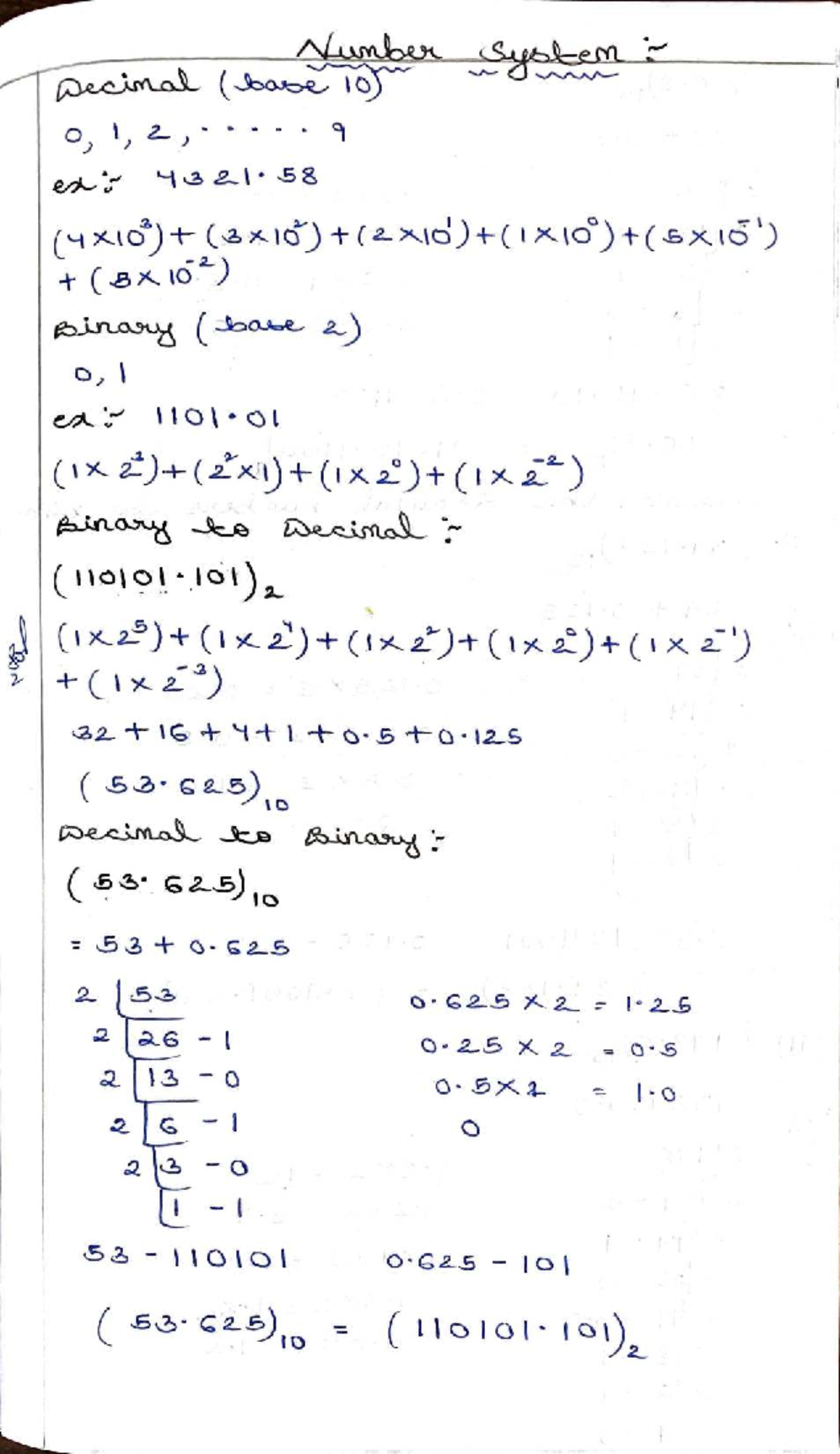 LST 101 - Number Systems and Binary Conversions Notes - Studocu
