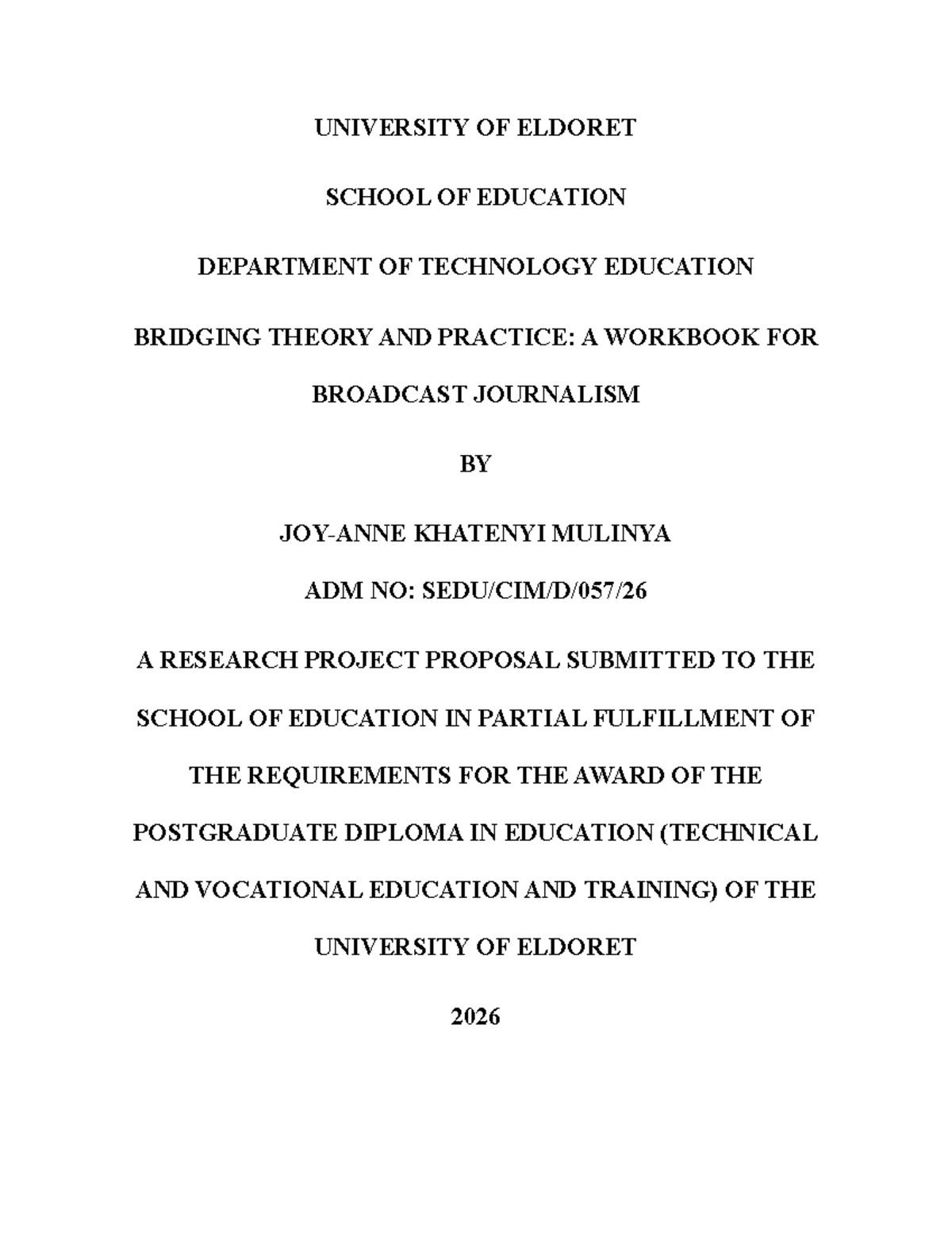 TVET 2026: Bridging Theory and Practice in Broadcast Journalism - Studocu