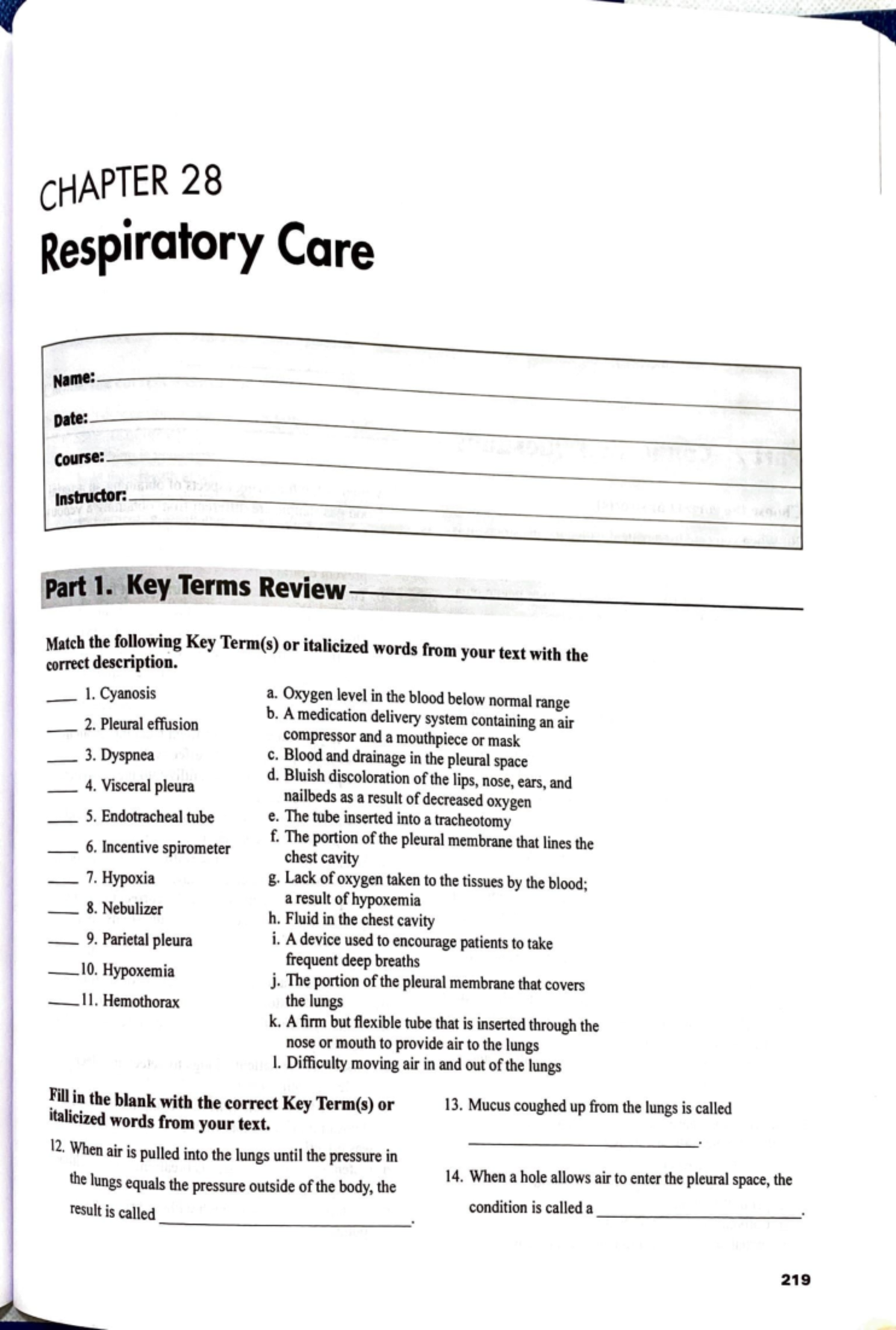 Fundamentals Study Guide: Respiratory Care - Chapter 28 Notes - Studocu