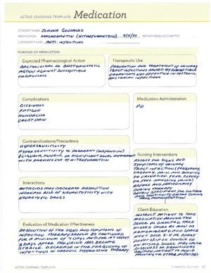 ATI Medication Template Vancomycin AND Eliquis ( Apixaban) - ACTIVE ...