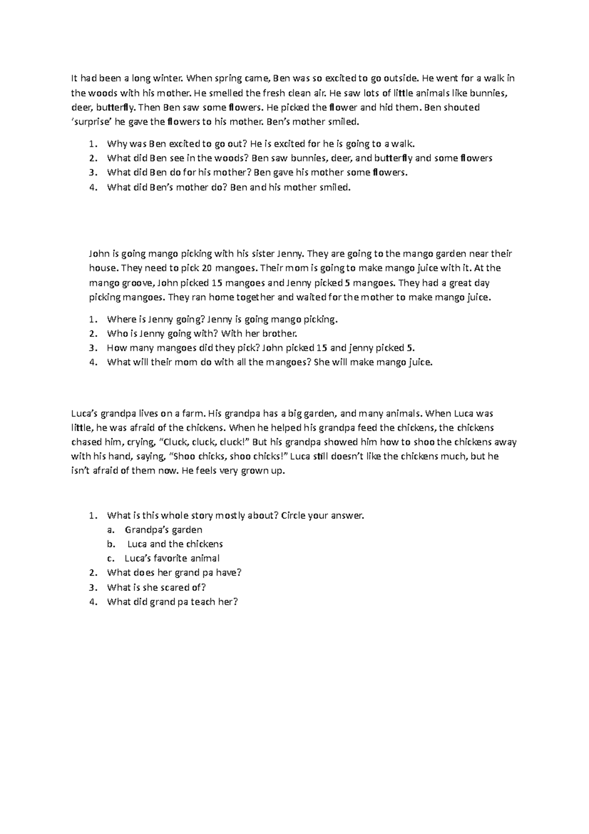 It Had Been a Long Winter: A Short Story Analysis & Questions - Studocu