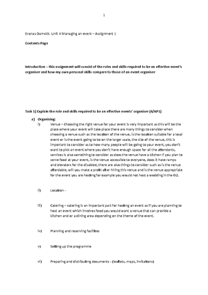 [Solved] importance of planning and reserving facilities in events ...