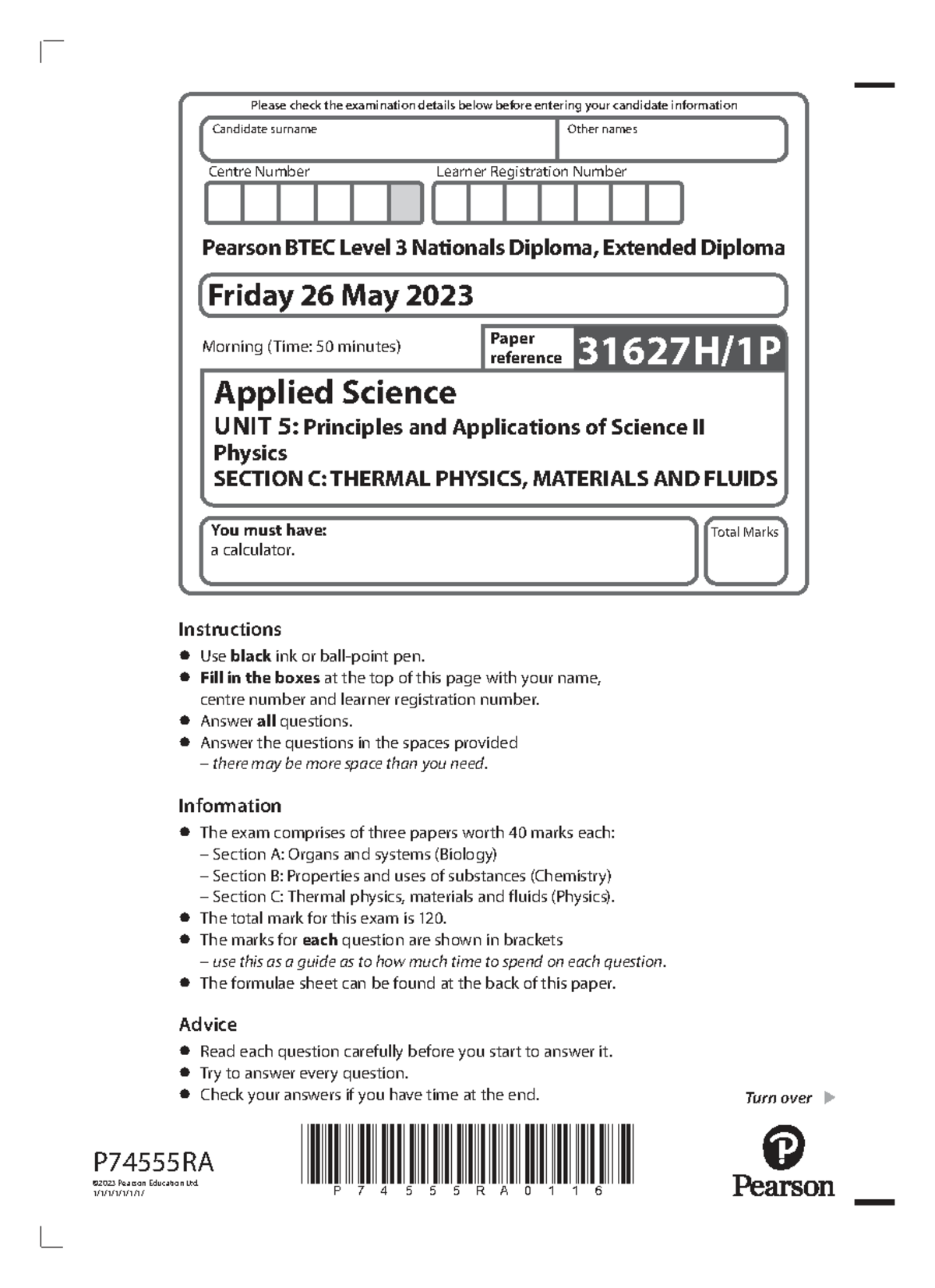 2023 June - Unit 5: Physics Exam Paper - Applied Science - Studocu