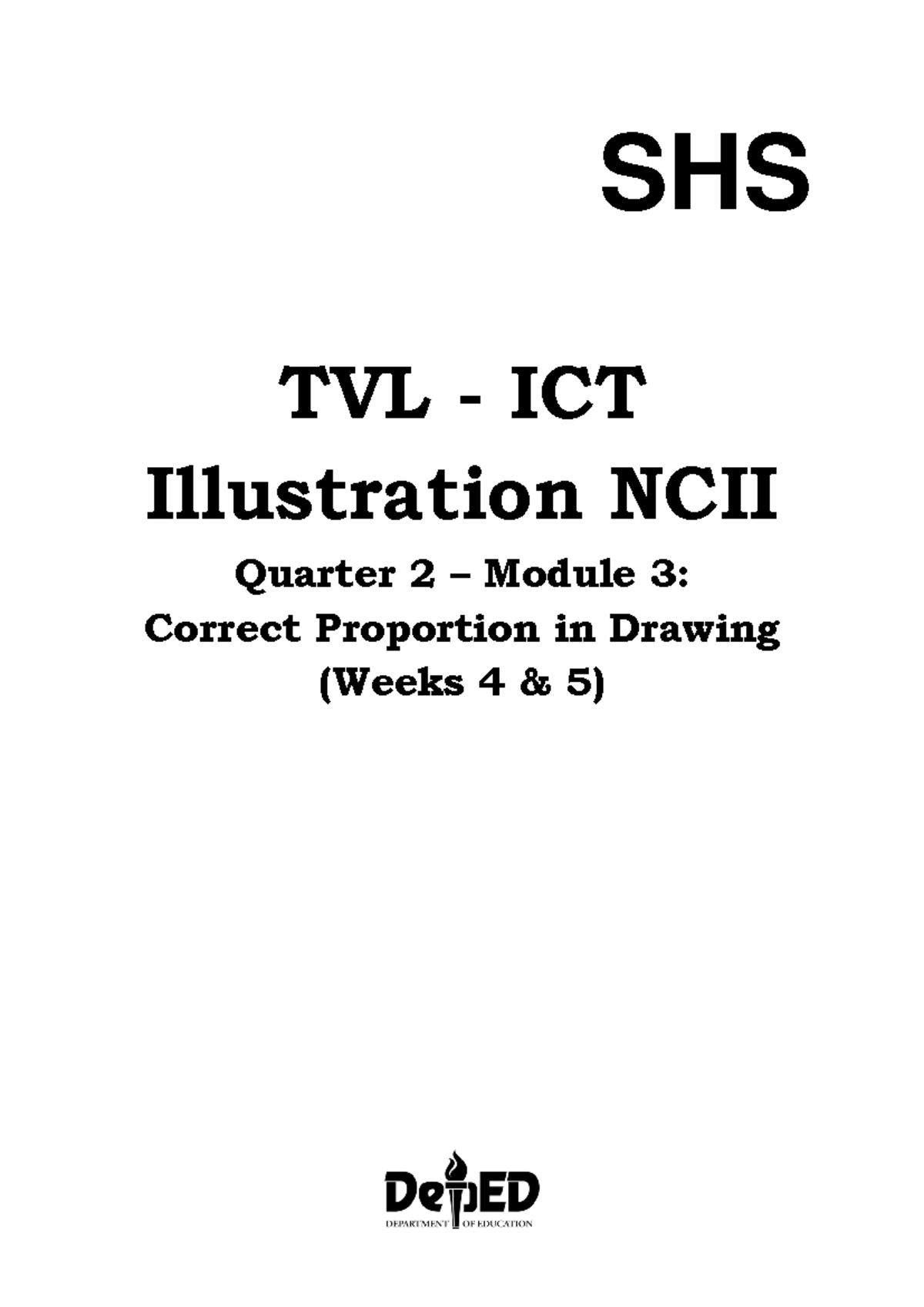 SHS TVL ICT Illustration NCII Q2 Mod 3: Correct Proportion in Drawing ...