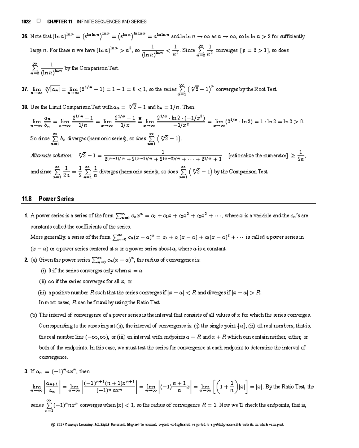 1022 CHAPTER 11 INFINITE SEQUENCES AND SERIES SOLUTIONS - Studocu