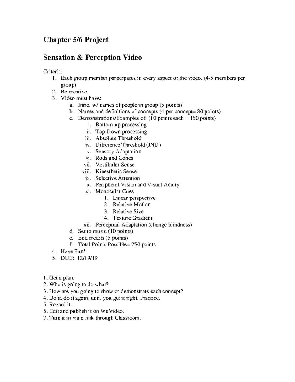 Sensation & Perception Project Guidelines (PSY 201) - Studocu