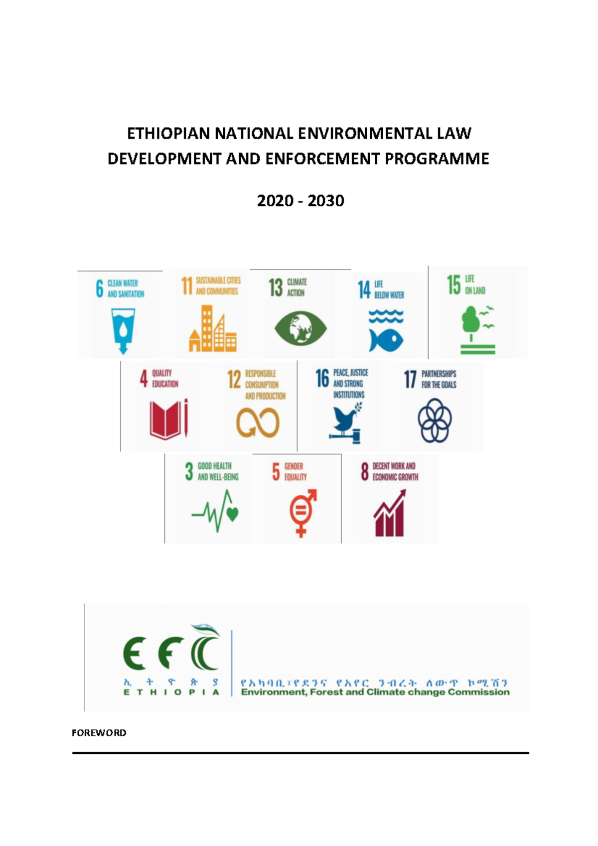 Ethiopian National Environmental Law Development & Enforcement 2020 ...