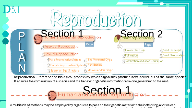D3.1 Reproduction Overview: Human, Animal & Plant Reproduction - Studocu