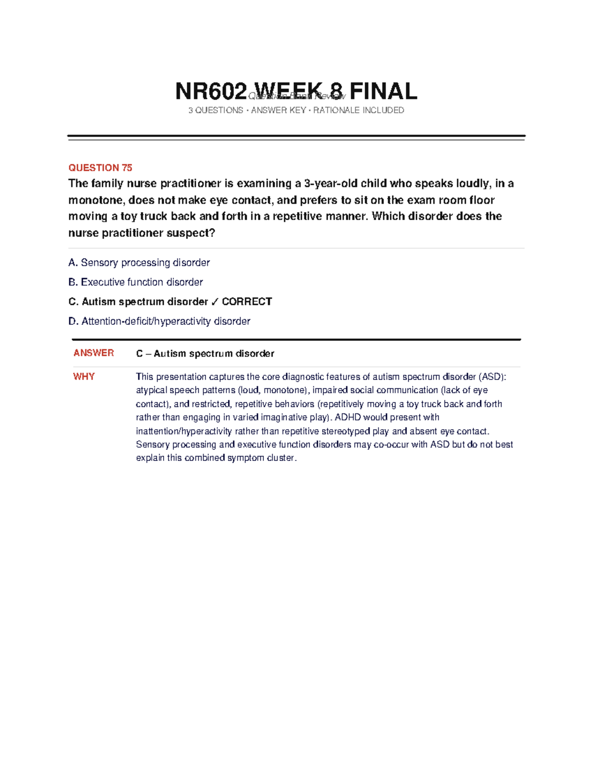 NR602 Week 8 Final Exam Review: Key Questions & Answers - Studocu