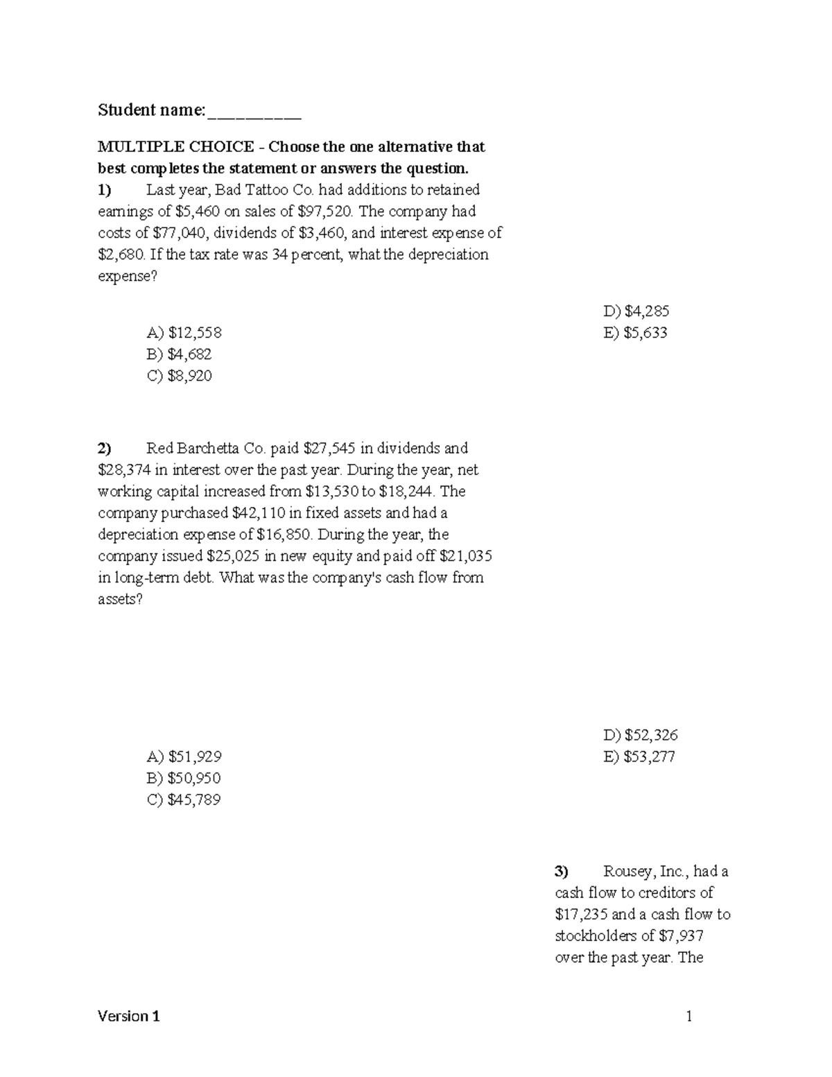 Chapter 2 Extra Practice Problems for CFA Exam - Studocu