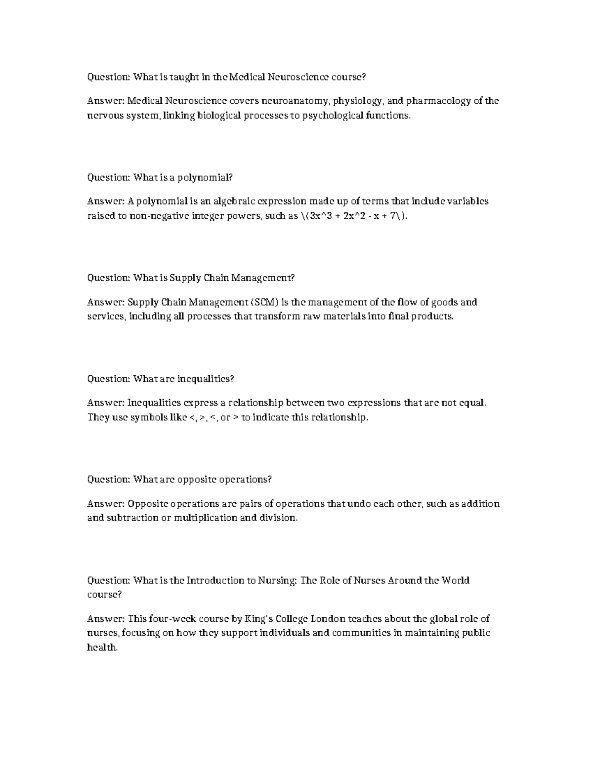 Medical Neuroscience & SCM Overview: Key Concepts & Definitions - Studocu