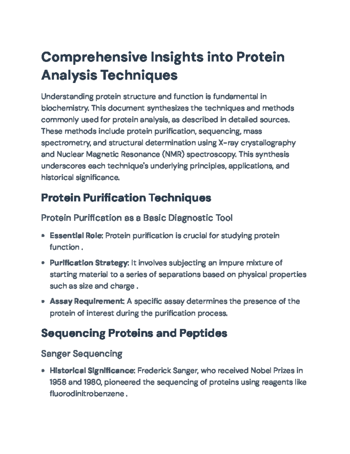 Protein Analysis Techniques: Methods, Applications & Milestones in ...