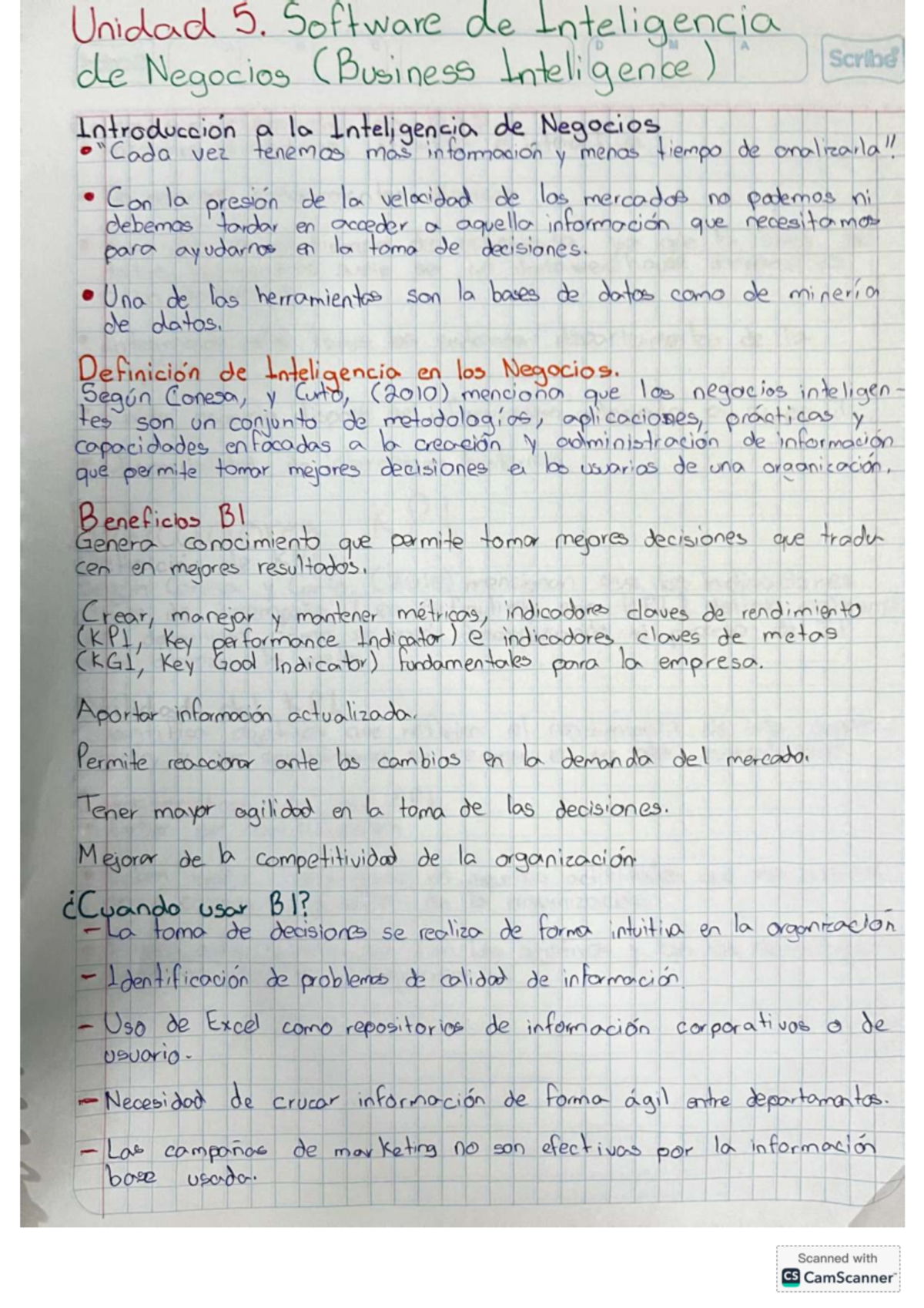 IGE 7: Apuntes sobre Software de Inteligencia de Negocios - Unidad 5 ...