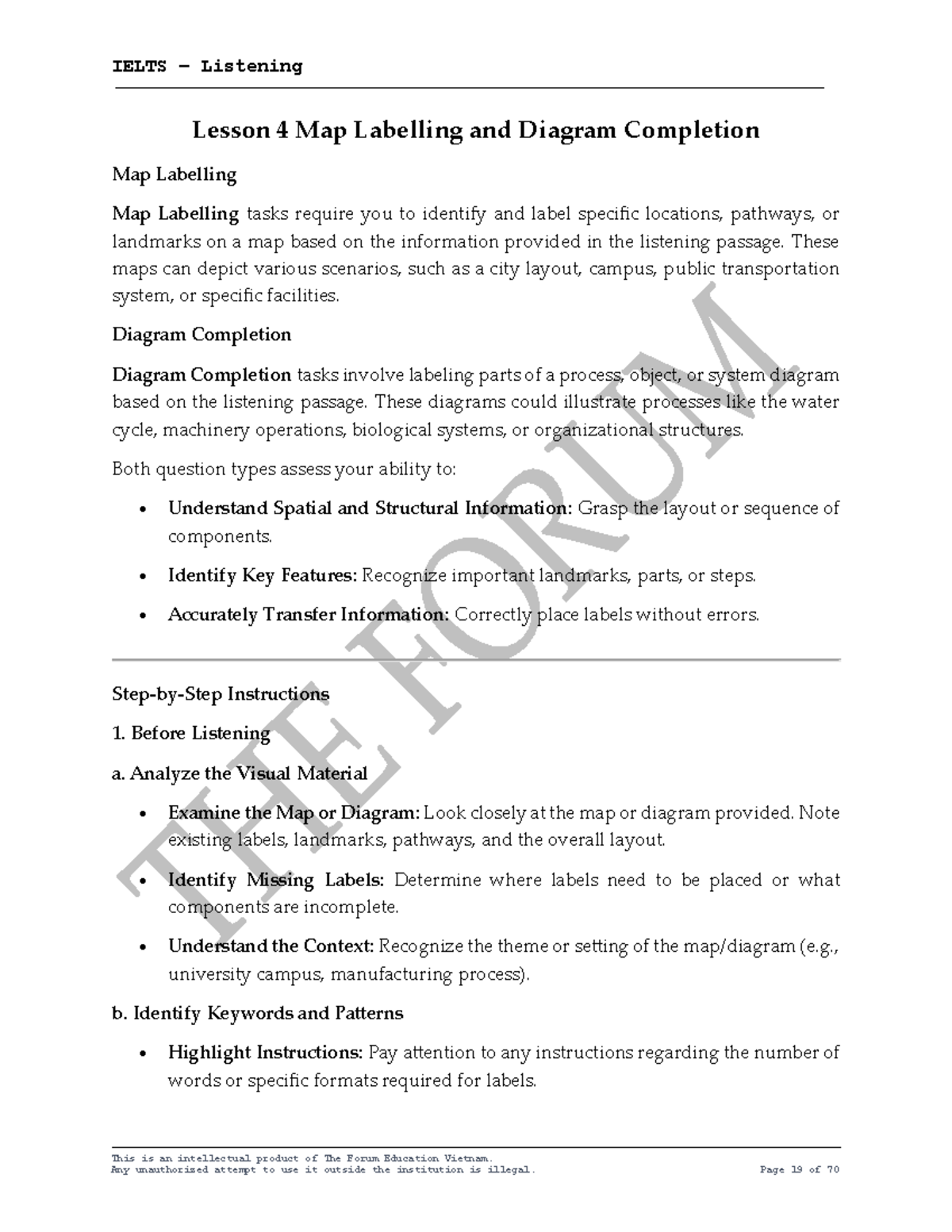 IELTS Listening Lesson 4: Map Labelling & Diagram Completion Guide ...