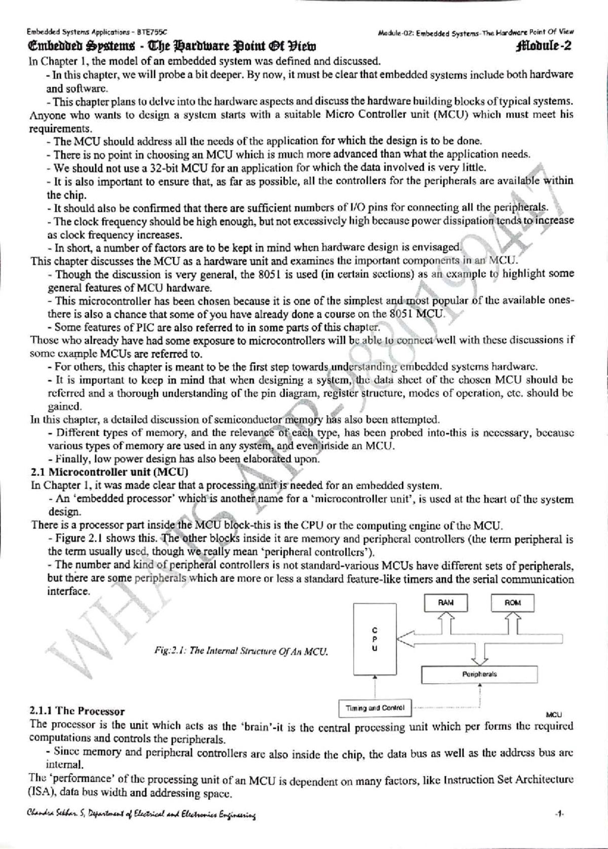 Embedded Systems Applications BTE755C: Hardware Insights and MCU Design ...