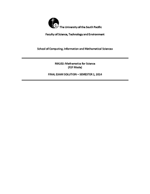 MA102 Tutorial 2 Soln - MA102 Mathematics for Science Tutorial 2 (Soln ...