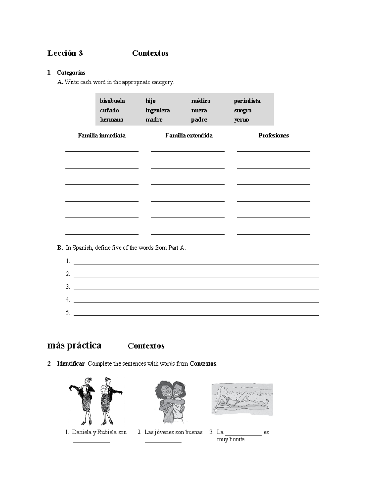 Capítulo 3: Actividades Prácticas de Español (Lección 3) - Studocu