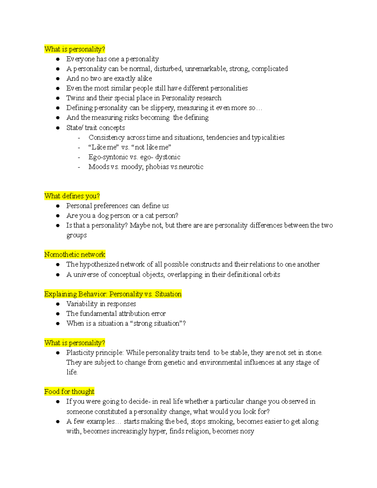 Module 1: Understanding the Complexity of Personality - Studocu