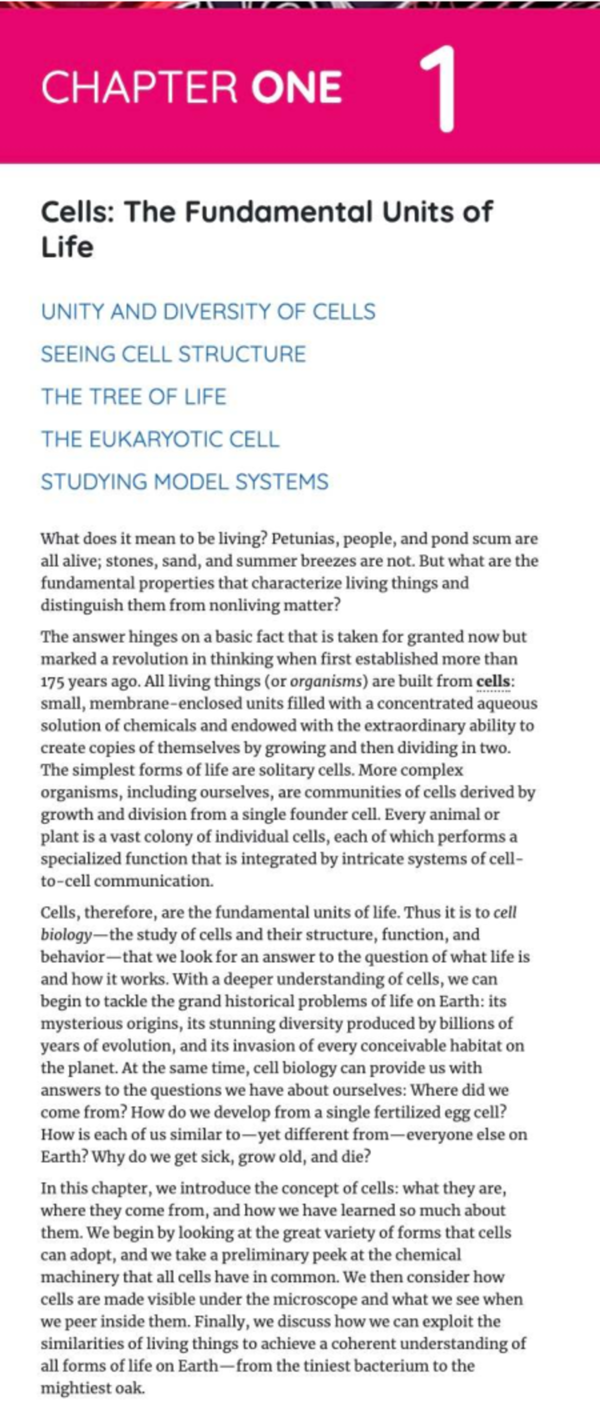CHAPTER 1: Cells - The Fundamental Units of Life (BIO101) - Studocu