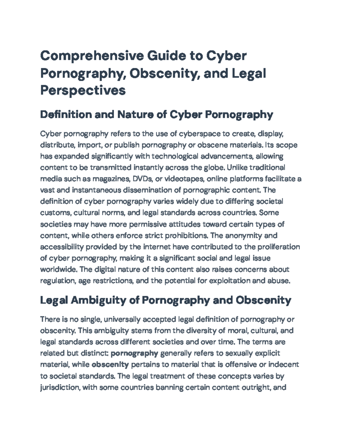 Comprehensive Analysis of Cyber Pornography & Obscenity Laws in India ...