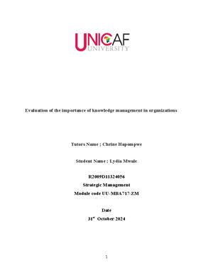 Strategic management week 4 Assignment - Institution and Department ...